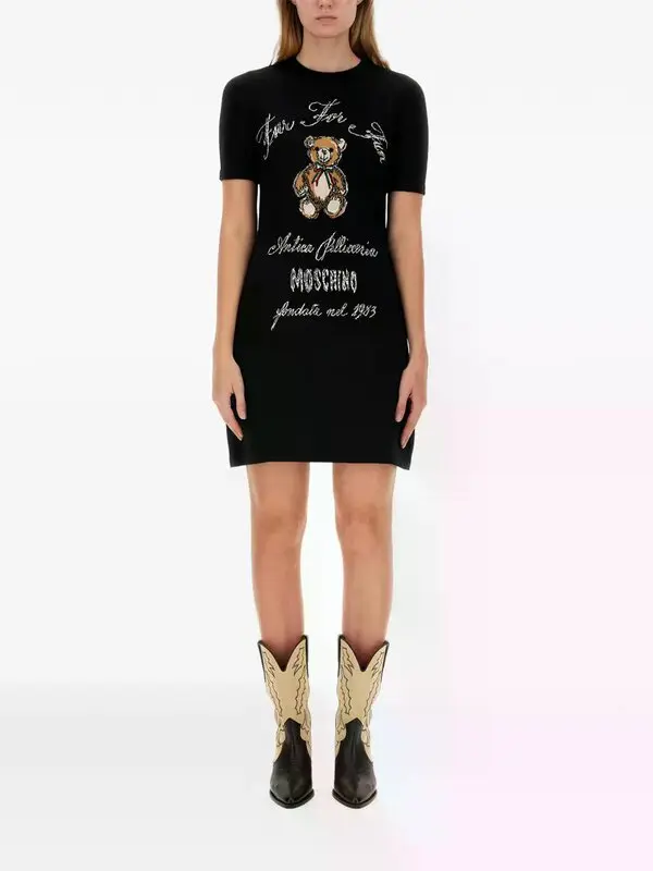 Moschino Teddy-graphic Mini Dress