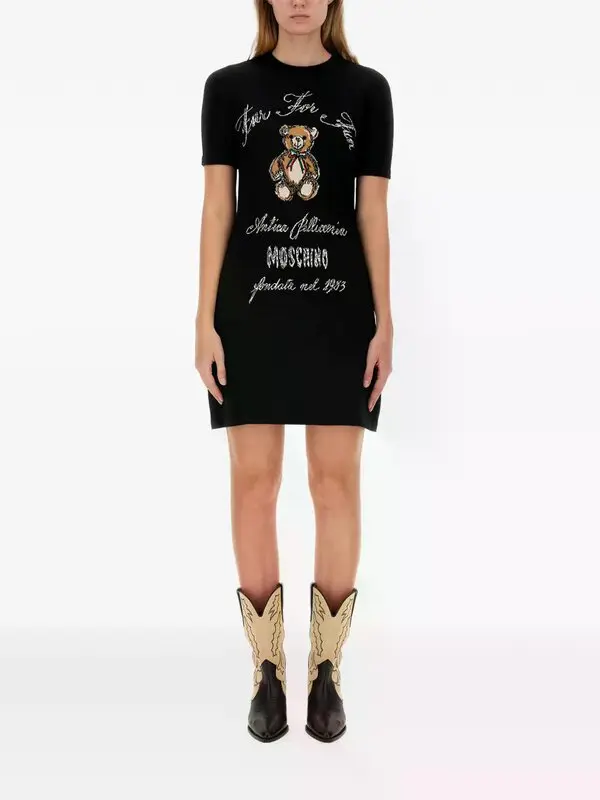 Moschino Teddy-graphic Mini Dress