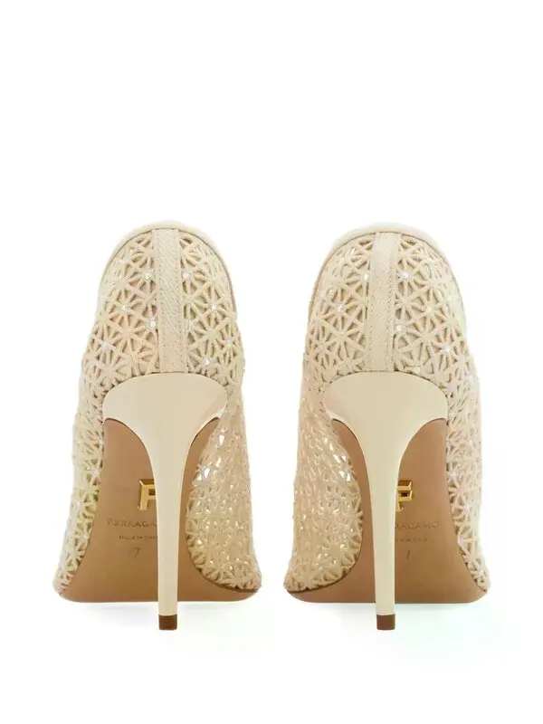 FERRAGAMO Macramé Pumps - Neutrals