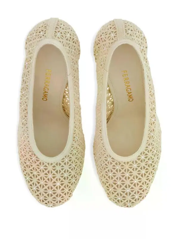 FERRAGAMO Macramé Pumps - Neutrals