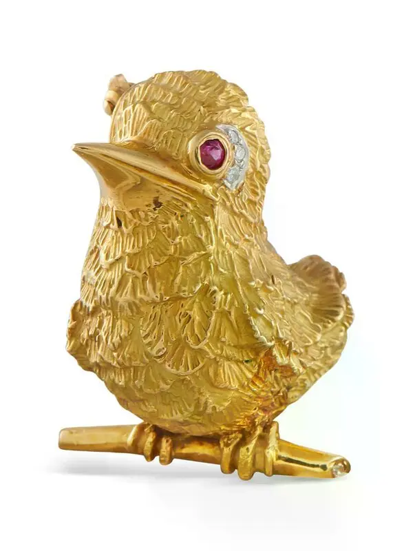 CARTIER Ruby And Diamond Bird Brooch