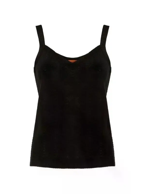 Missoni V-neck Sleeveless Tank Top - Black