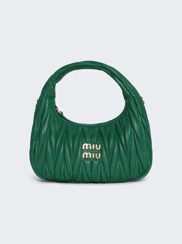 Miu Miu Wander Matelassé Nappa Leather Hobo Bag - Orange