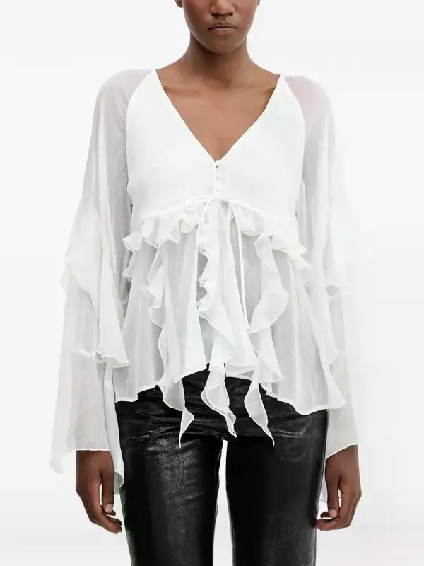 Bardot Ruffled V-neck Top