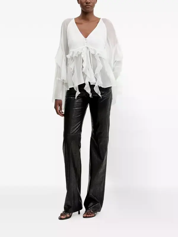 Bardot Ruffled V-neck Top