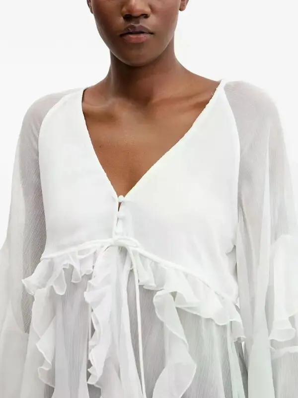Bardot Ruffled V-neck Top