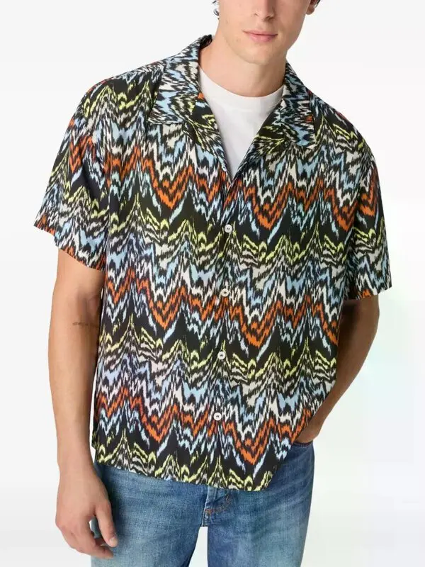 Missoni Bowling Shirt With Abstract Zigzag Print