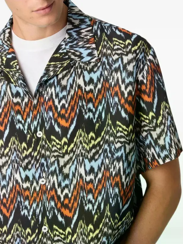 Missoni Bowling Shirt With Abstract Zigzag Print