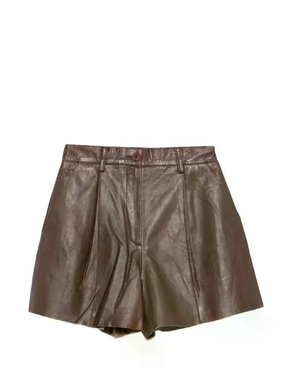 P.a.r.o.s.h Pleated Leather Shorts