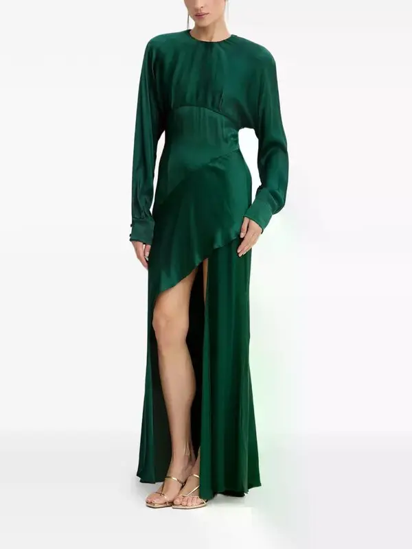 Black Bandeau Emerald Green Bandeau Folded Detail Extreme Split Maxi Dress  Bardot Kartia Long Sleeve Maxi