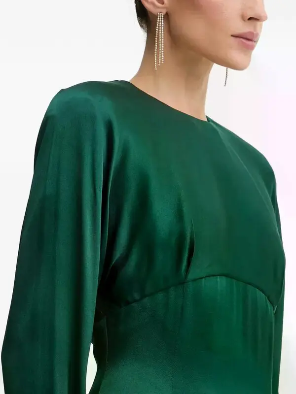 Bardot Kartia Long-sleeve Asymmetric Dress - Green