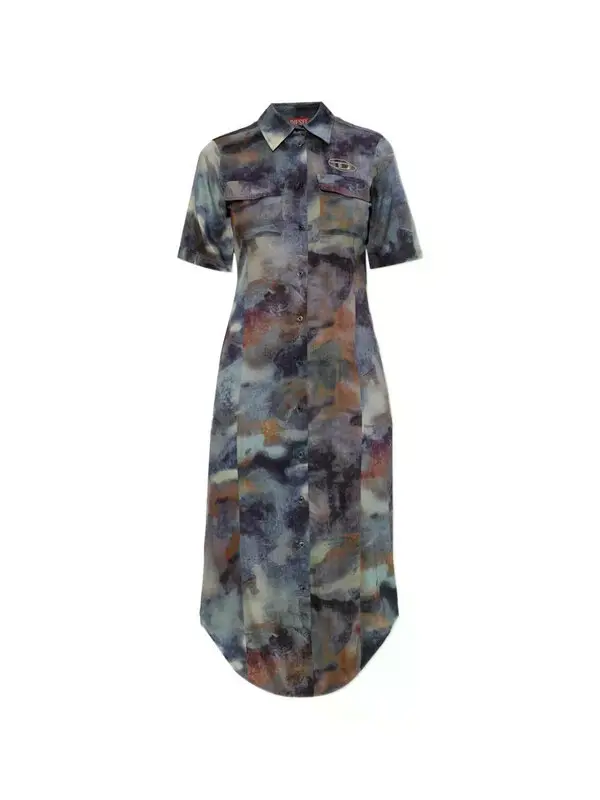 DIESEL® Printed Midi Shirt Dress