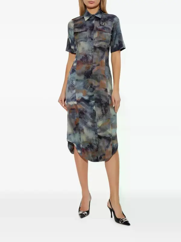 DIESEL® Printed Midi Shirt Dress
