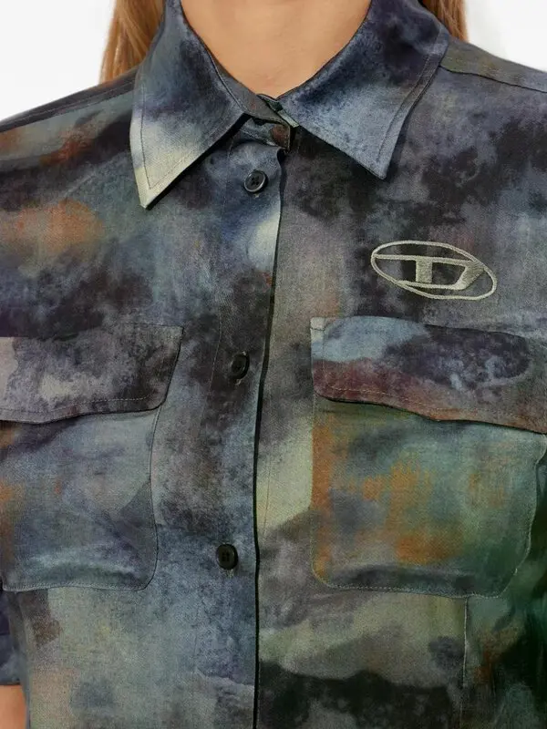 DIESEL® Printed Midi Shirt Dress