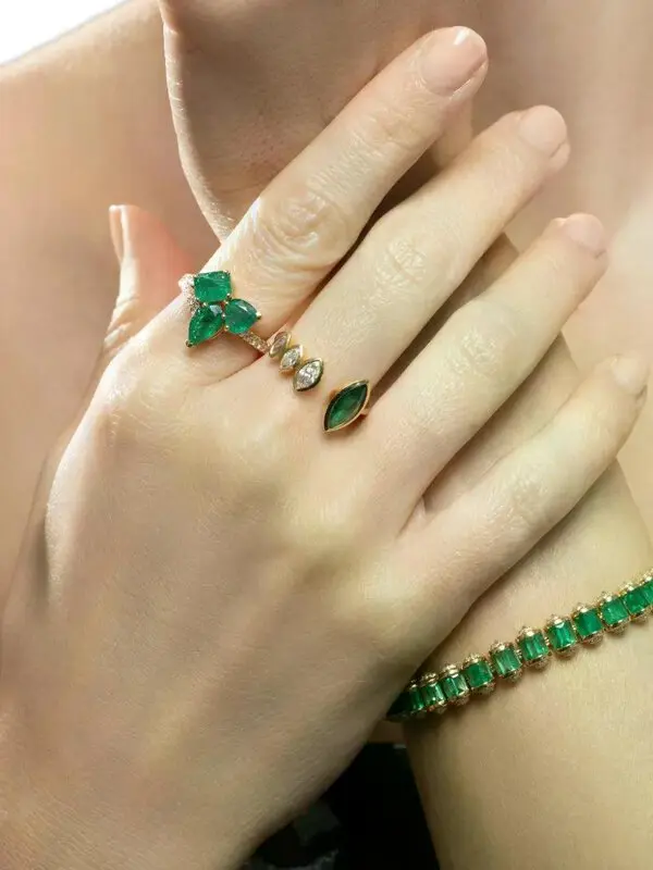 Shay Embellished Emerald And Diamond Ring