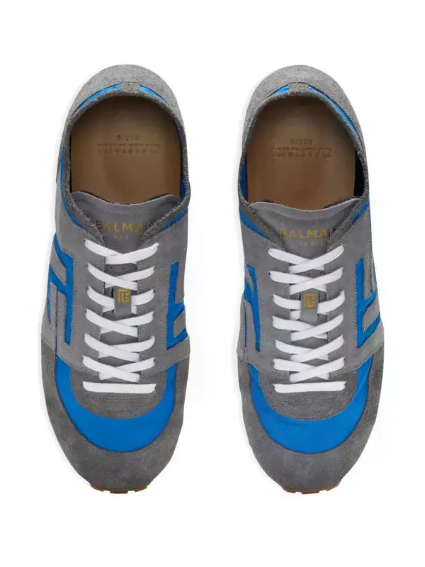 Balmain Racer Suede And Nylon Sneakers - Blue