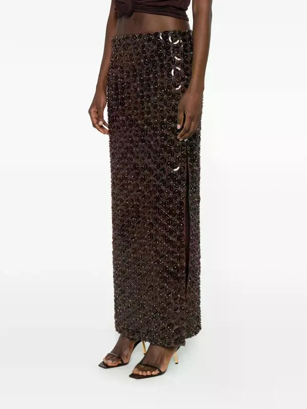 P.a.r.o.s.h Sequin-embellished Maxi Skirt - Brown