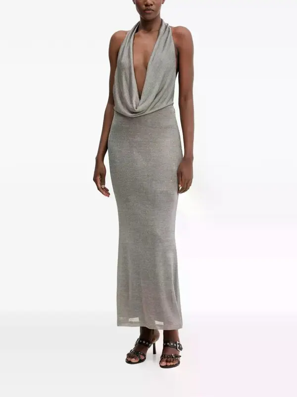 Bardot Halter-neck Maxi Dress