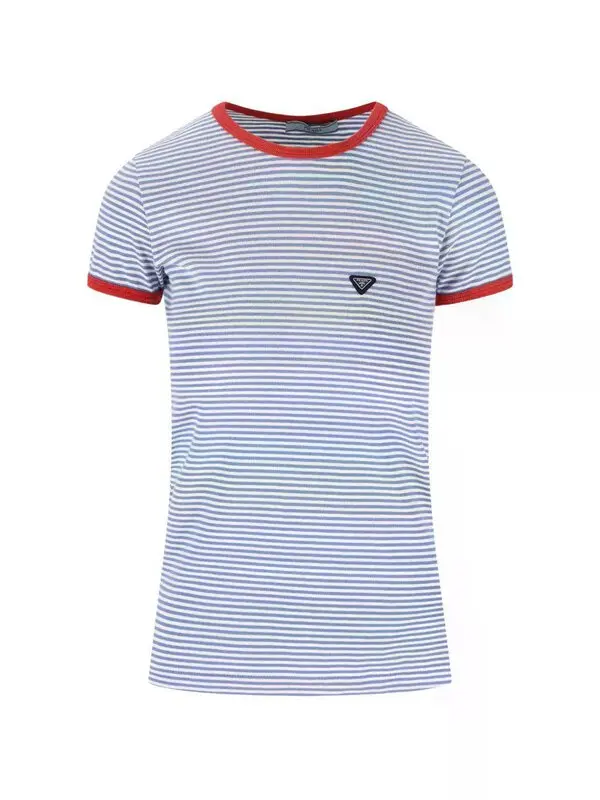 Prada Striped Cotton Top - Blue
