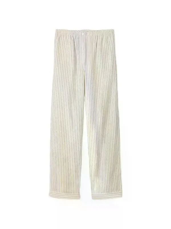 Miu Miu Striped Poplin Pajama Pants - Neutrals