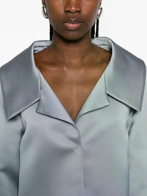 P.a.r.o.s.h Wide-sleeve Cropped Jacket - Blue