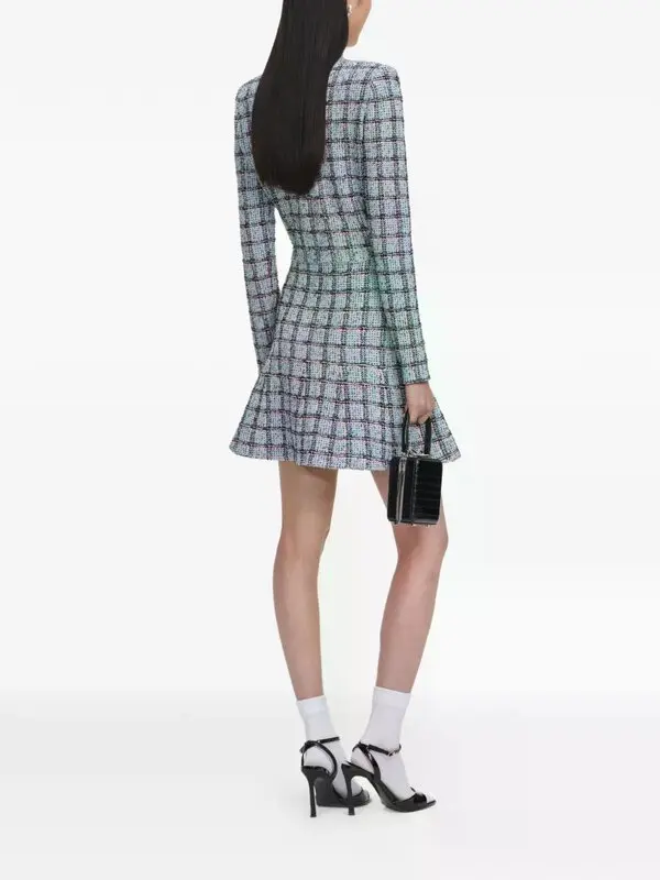SELF-PORTRAIT Checked Mini Dress