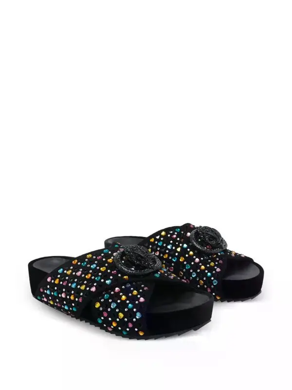 Kurt Geiger Chelsea Embellished Cross Strap Sandals - Black