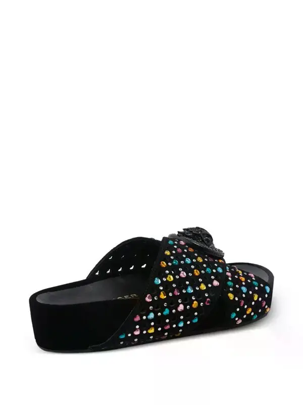 Kurt Geiger Chelsea Embellished Cross Strap Sandals - Black
