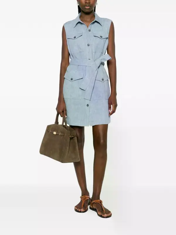 P.a.r.o.s.h Sleeveless Belted Shirt Dress