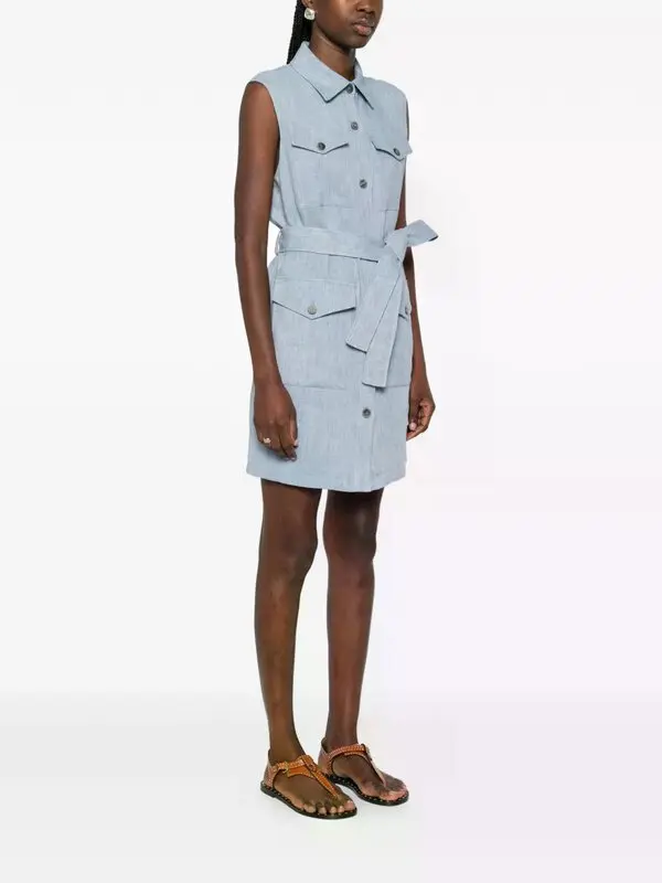 P.a.r.o.s.h Sleeveless Belted Shirt Dress