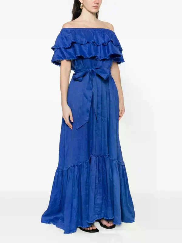 P.a.r.o.s.h Tie-belt Maxi Dress - Blue