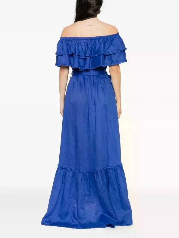 P.a.r.o.s.h Tie-belt Maxi Dress - Blue