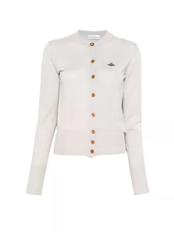 VIVIENNE WESTWOOD Logo-detail Buttoned Cardigan - Grey