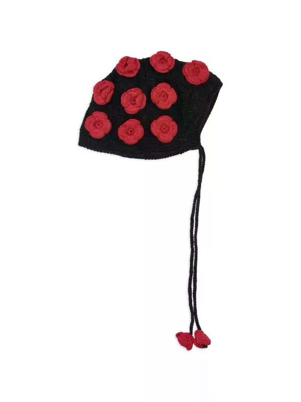 Alanui Roses Bonnet Hat - Black
