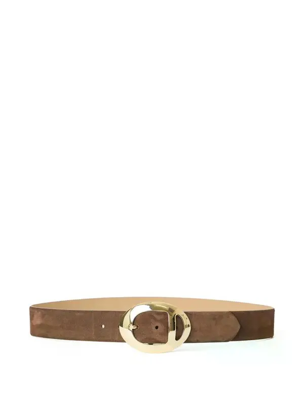 B-low The Belt Odette Oval-buckle Suede Belt - Brown