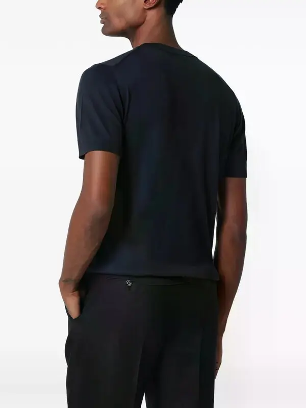 LARDINI Short-sleeve Knitted T-shirt - Blue