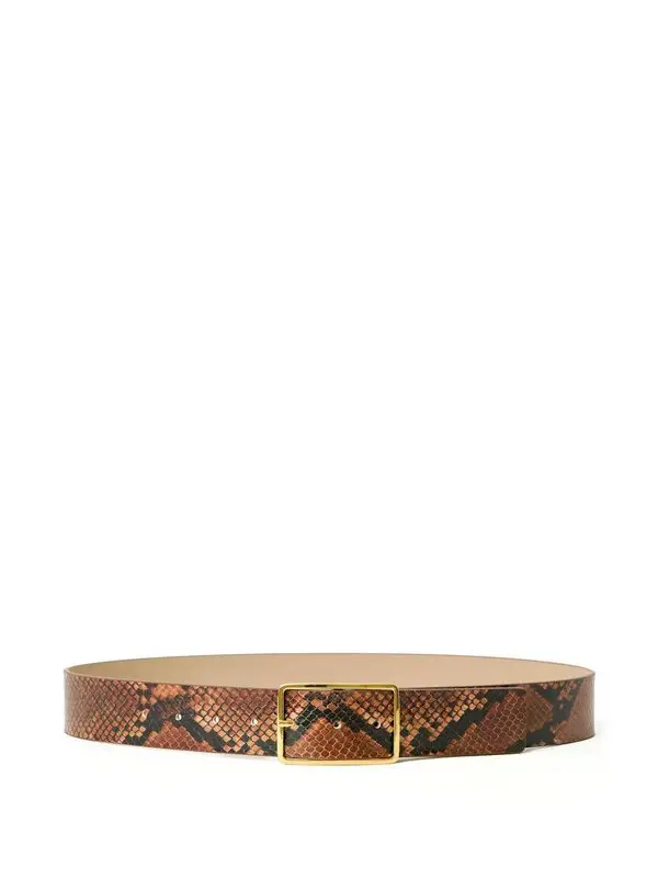 B-low The Belt Milla Python-print Buckle Belt - Brown