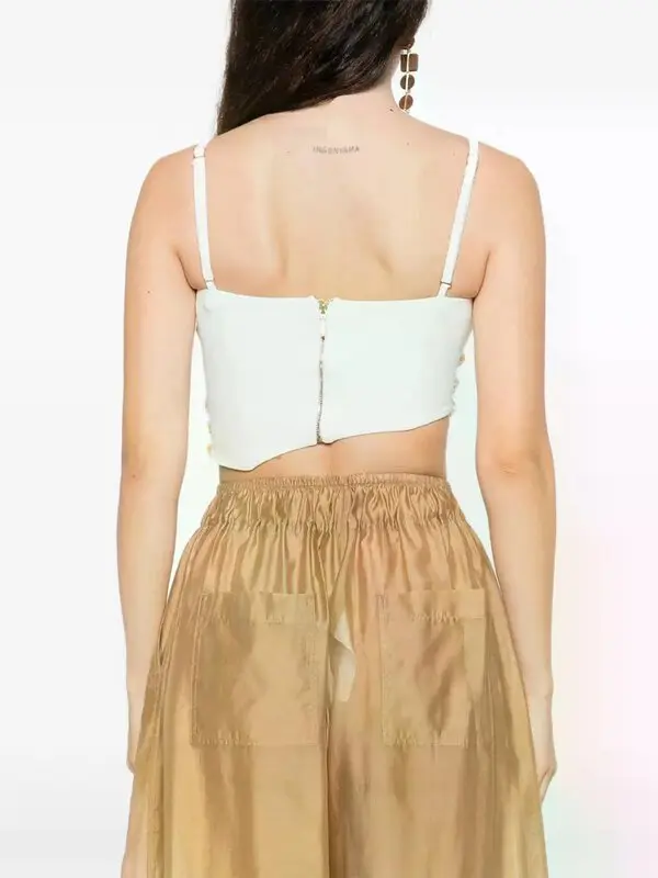 PatBO Embellished Crop Top - Neutrals