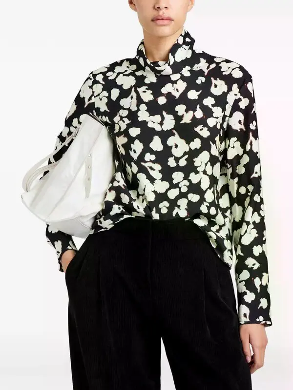 Proenza Schouler White Label Ansel Floral-print Blouse - Black
