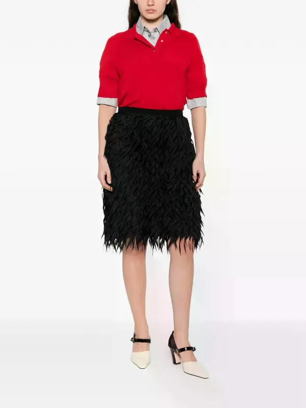 N°21 Fringe-embellished Midi Skirt