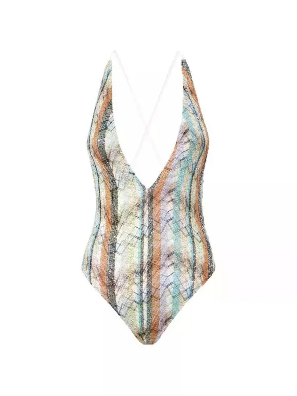Missoni Striped Sequin Swimsuit - Neutrals
