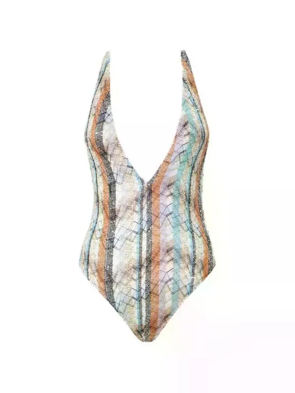 Missoni Striped Sequin Swimsuit - Neutrals