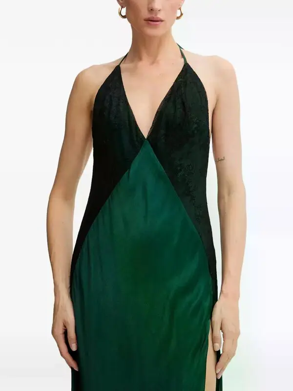 Bardot Estrella Lace-Detail Side-Slit Maxi Dress - Green - 25% Off |  Editorialist