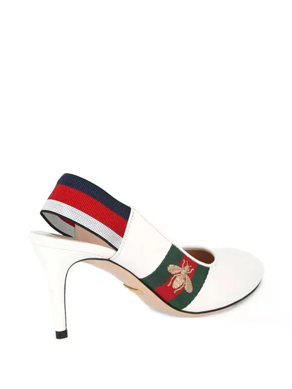 Gucci 10mm Sylvie Embroidered Slingback Pumps