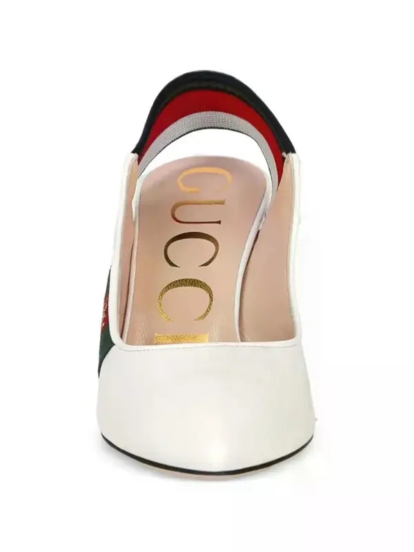Gucci 10mm Sylvie Embroidered Slingback Pumps