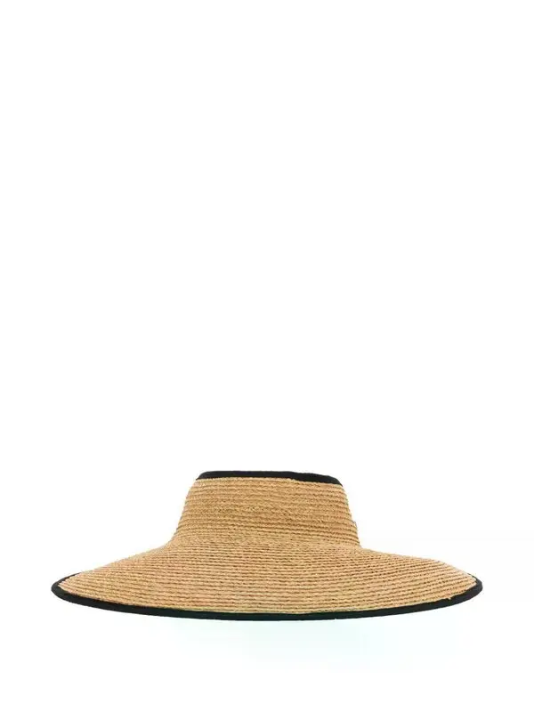 Helen Kaminski Raffia Trim Detail Hat - Neutrals