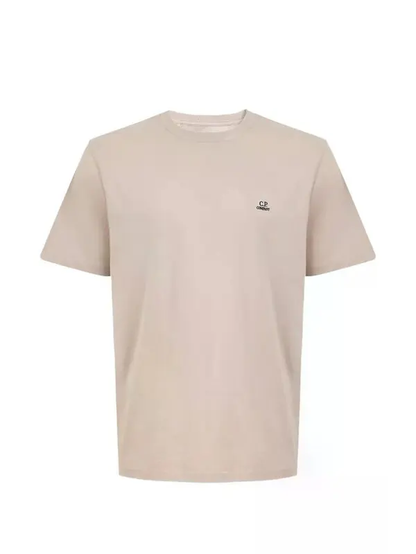 C.P. COMPANY 30/1 Jersey Short Sleeve Logo Patch T-shirt - Neutrals