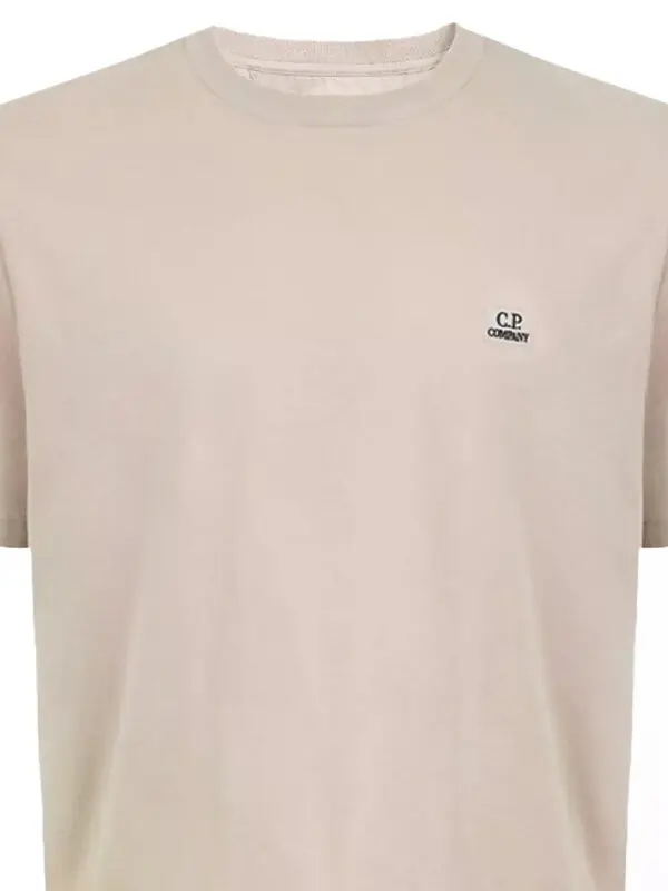 C.P. COMPANY 30/1 Jersey Short Sleeve Logo Patch T-shirt - Neutrals