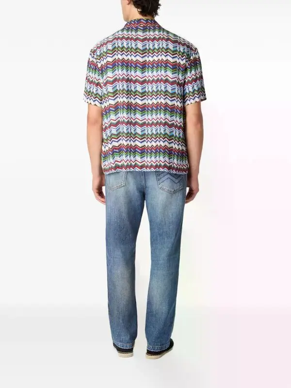 Missoni Bowling Shirt With Irregular Zigzag Print