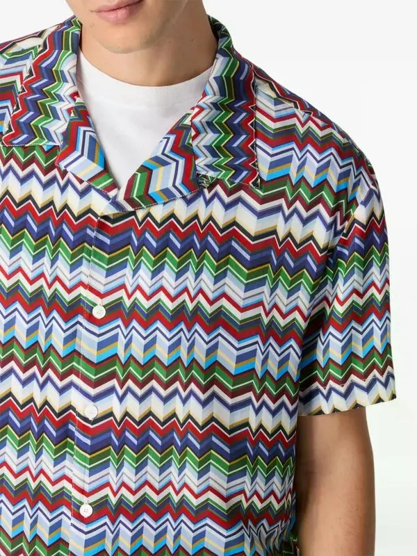 Missoni Bowling Shirt With Irregular Zigzag Print